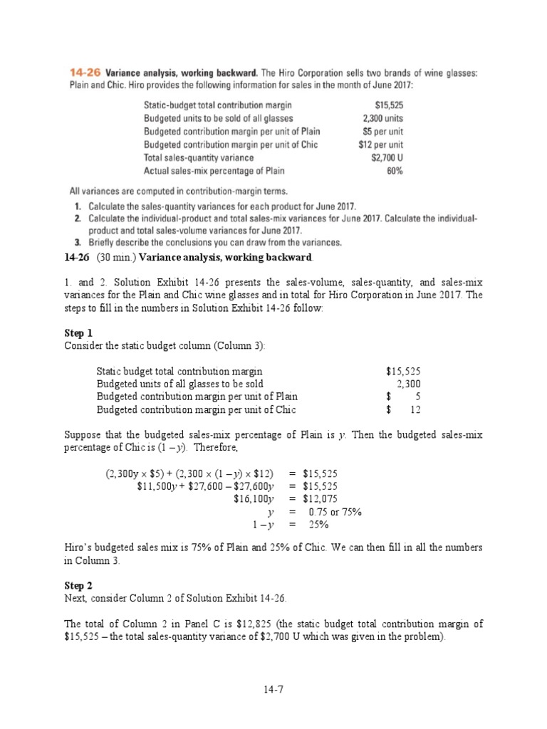 14-26 (30 Min.) Variance Analysis, Working Backward | PDF | Business | Economies