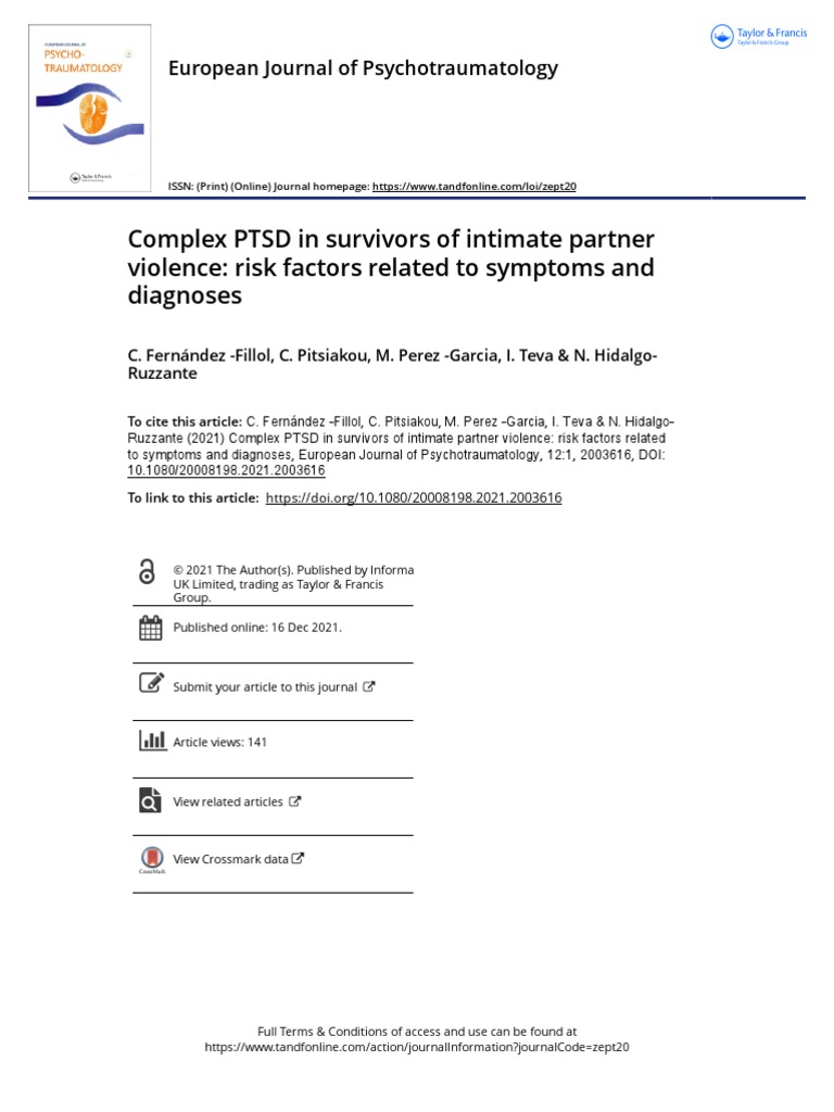 PTSD in Partner Violence Survivors | PDF | Complex Post Traumatic Stress Disorder ...