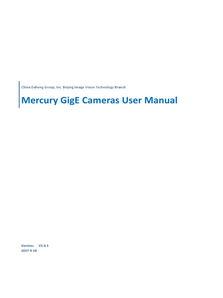 IMA Vision GigE Cameras User Manual | PDF | Shutter (Photography) | Pixel