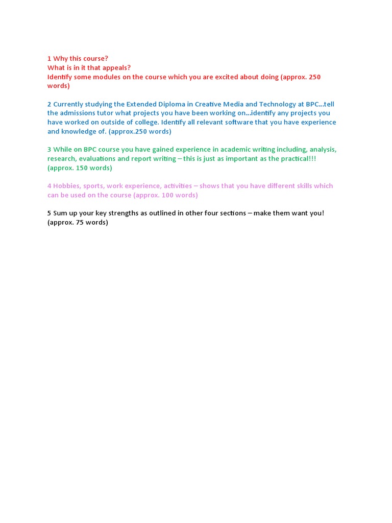 Personal Statement Template | PDF | Career & Growth | Art