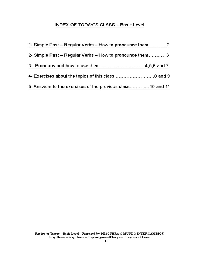 Basic English Tenses and Pronouns Guide | PDF | Pronoun | Verb