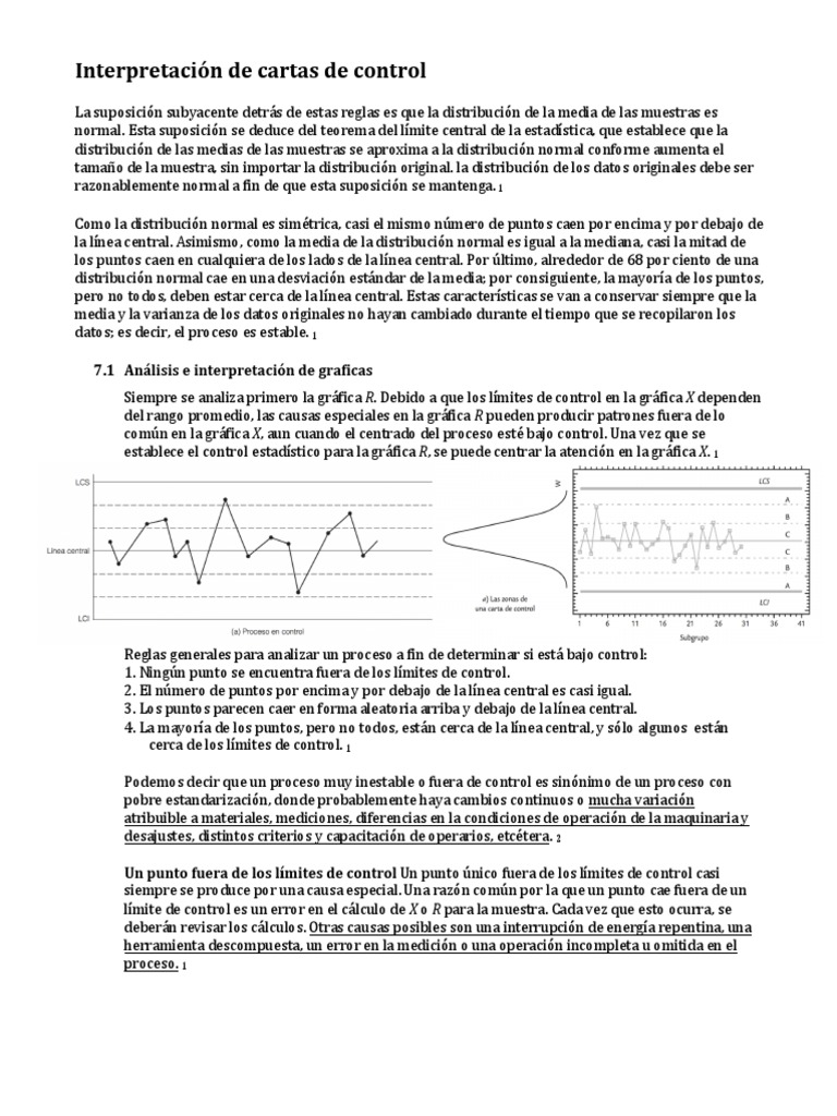 D5 Interpretacion de Cartas de Control | PDF | Distribución normal