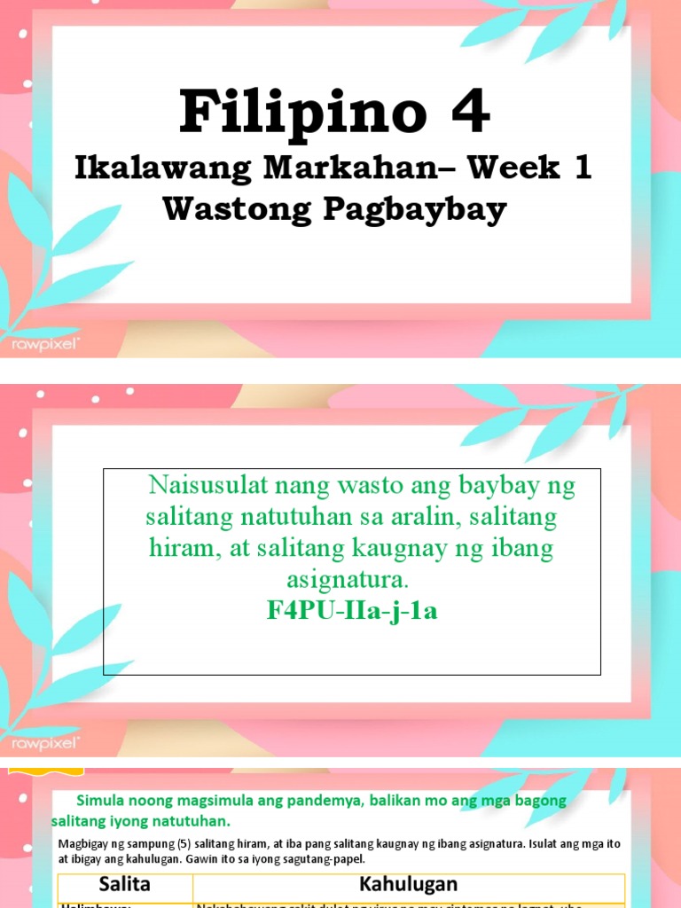 Q2 - FIL4 - Week1 | PDF