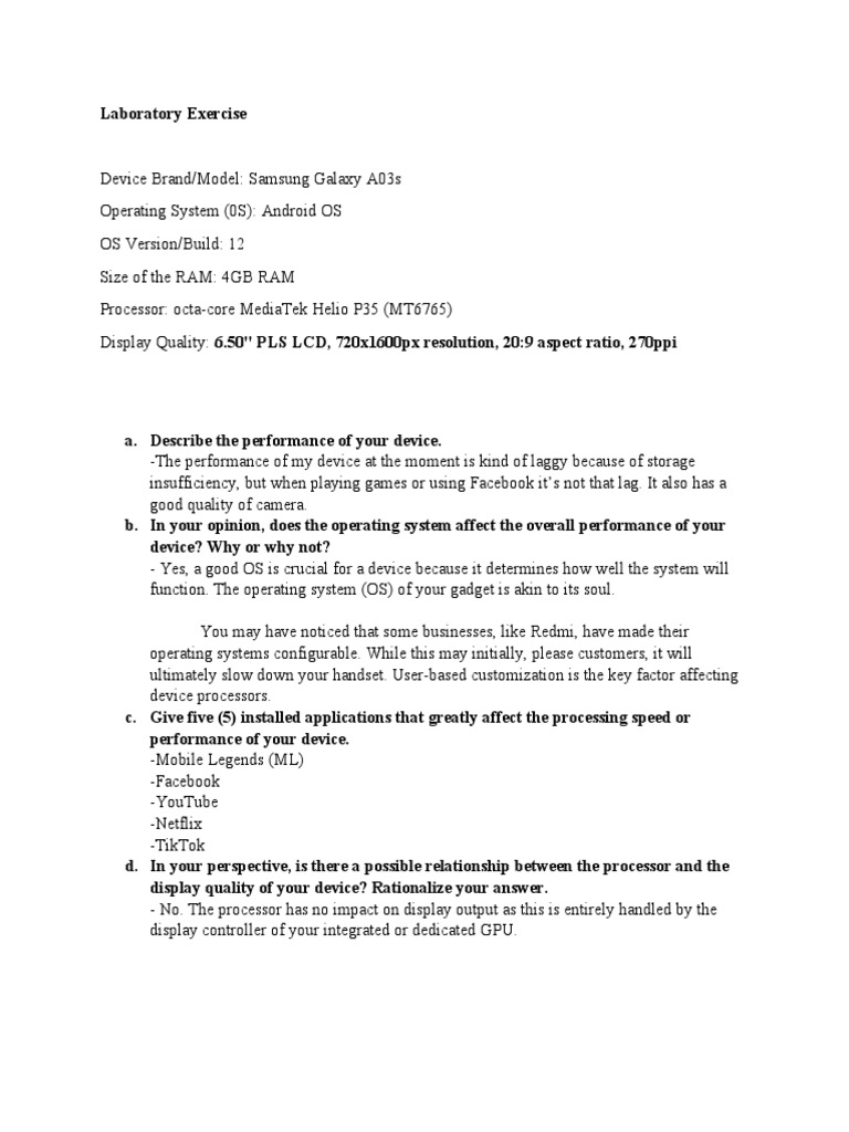 01 Laboratory Exercise 1 - ARG | PDF | Operating System | Ios