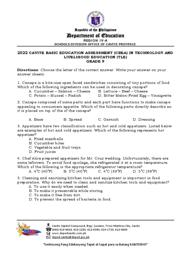 E Cbea Tle g9 Cookery | PDF | Foods | Desserts