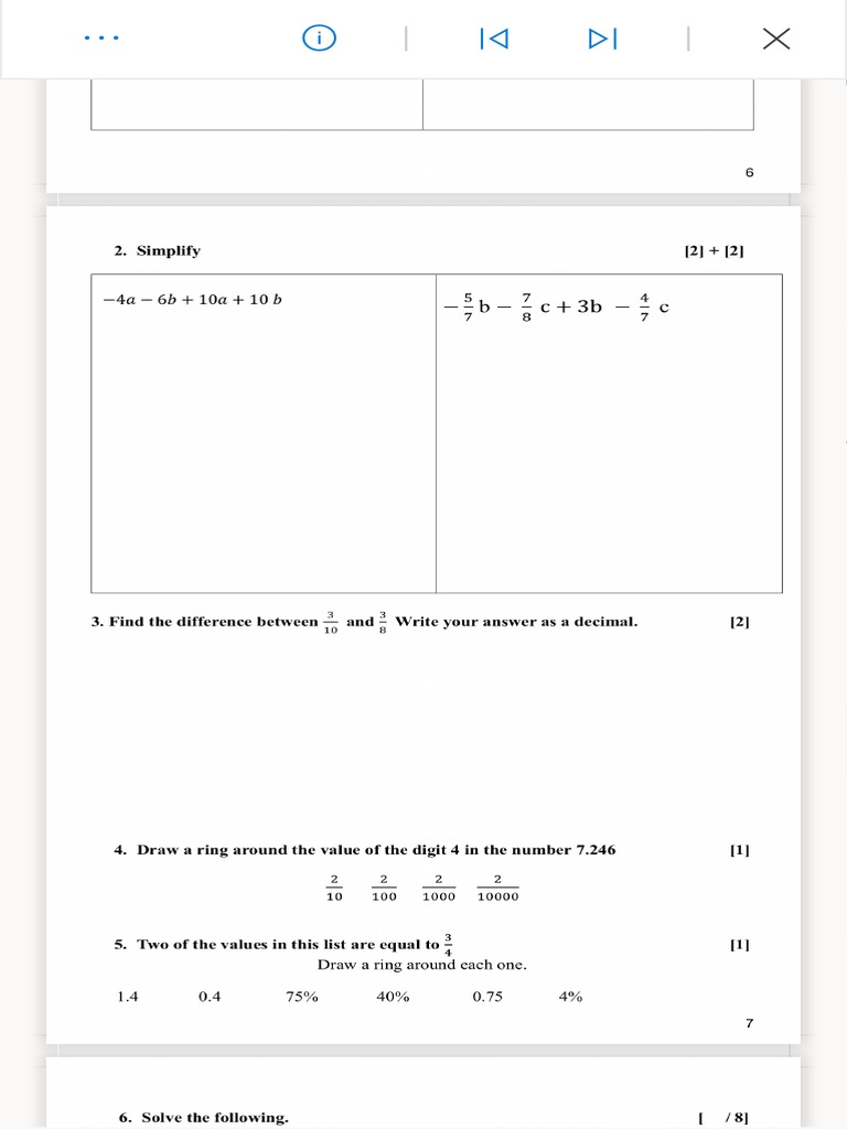 Grade 6 Cumulative Reinforcement For Mid Year 2022-2023 - OneDrive | Download Free PDF ...