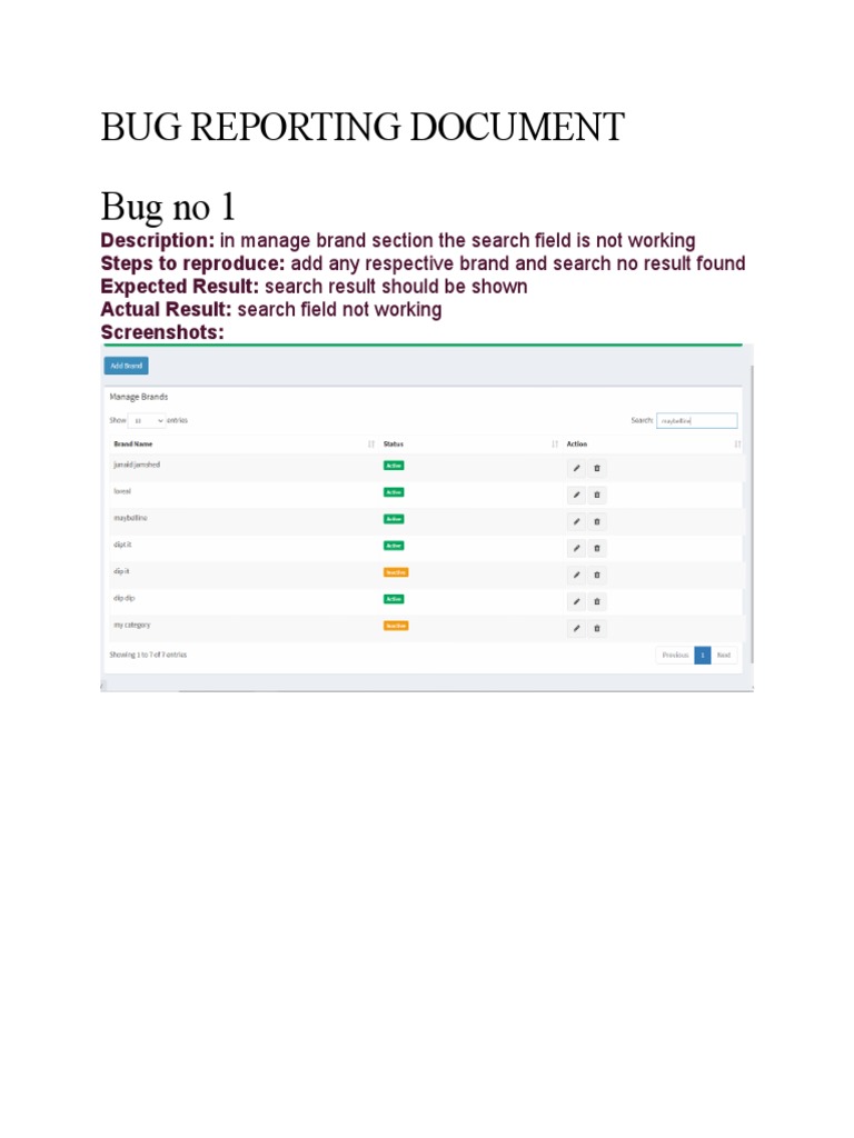 Bug Reporting Document Pdf Software Bug Computing