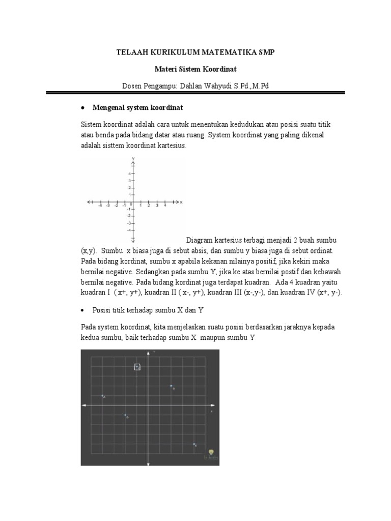 KEL 1 Materi Sistem Koordinat | PDF