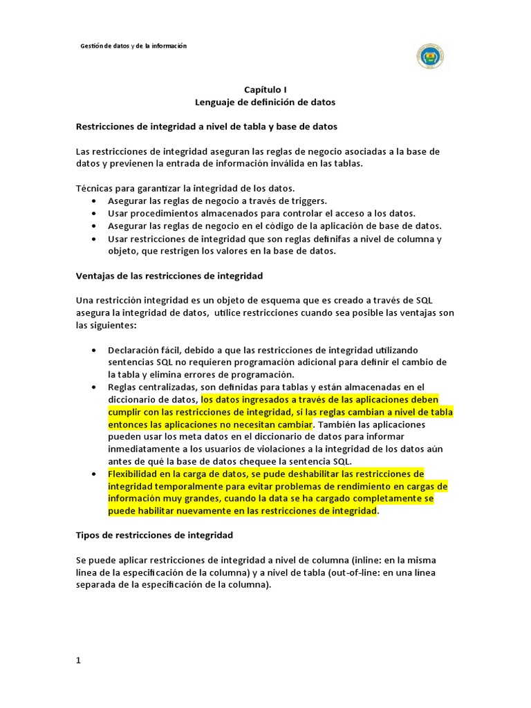 Materia Gestion de Datos y de La Información | PDF | SQL | Bases de datos