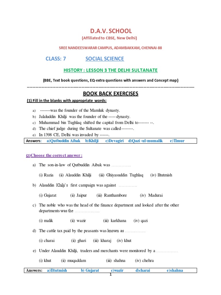 Class 7 His the Delhi Sultanate 1630945304 | PDF