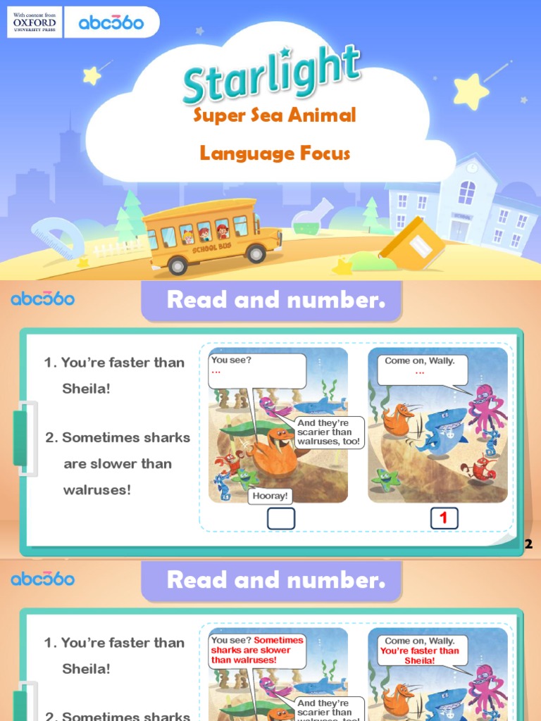 Unit 2 Lesson 5 Super Sea Animals Language Focus | PDF