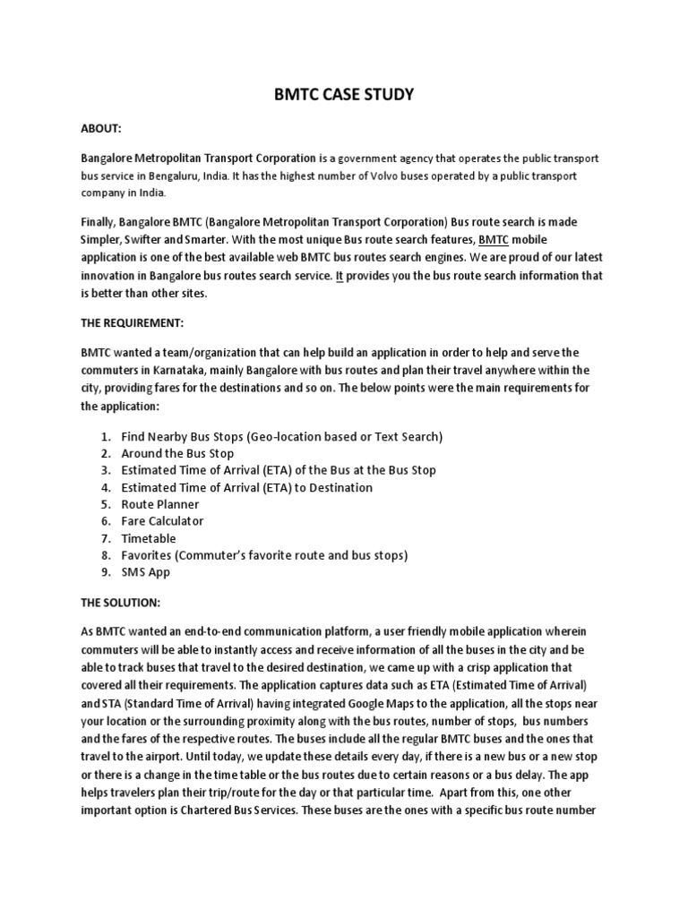 BMTC-CASE-STUDY (1) | PDF
