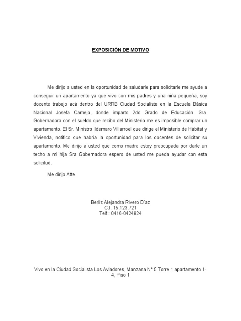 Exposición de Motivo | PDF