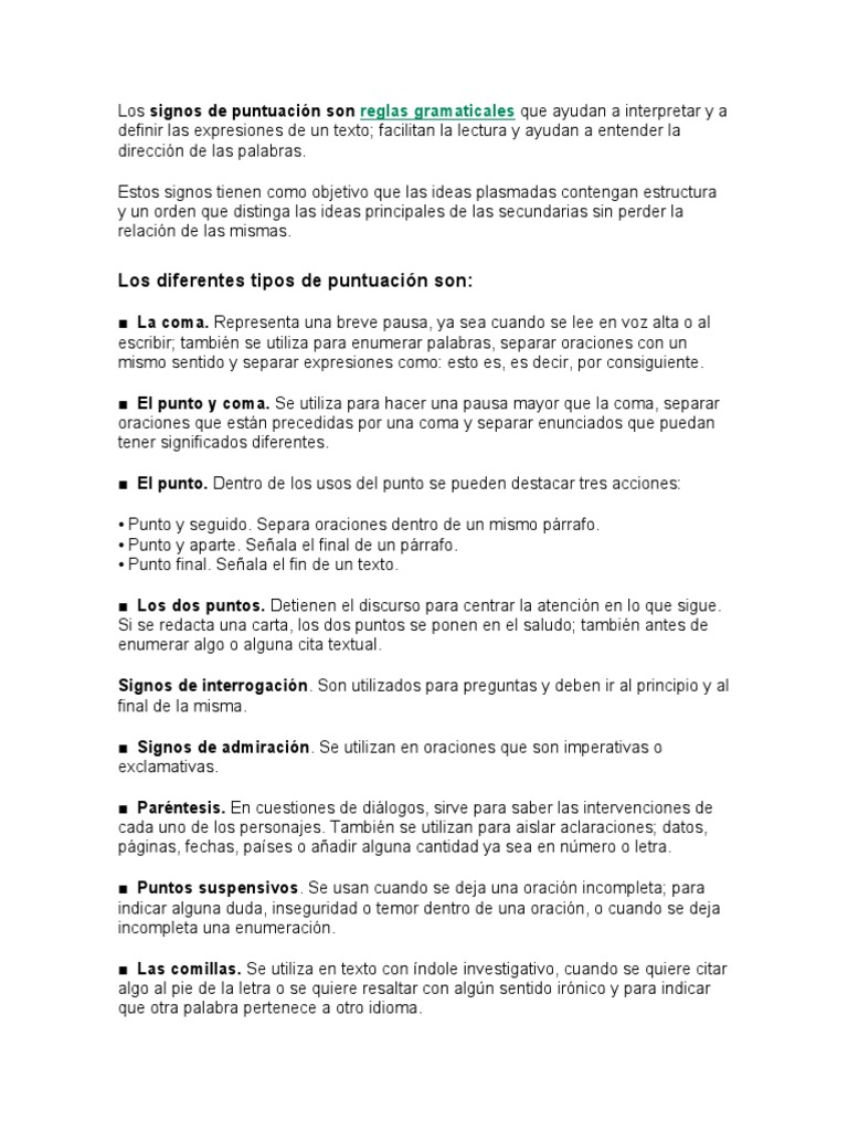 Signos de Puntuacion | PDF | Coma | Puntuación