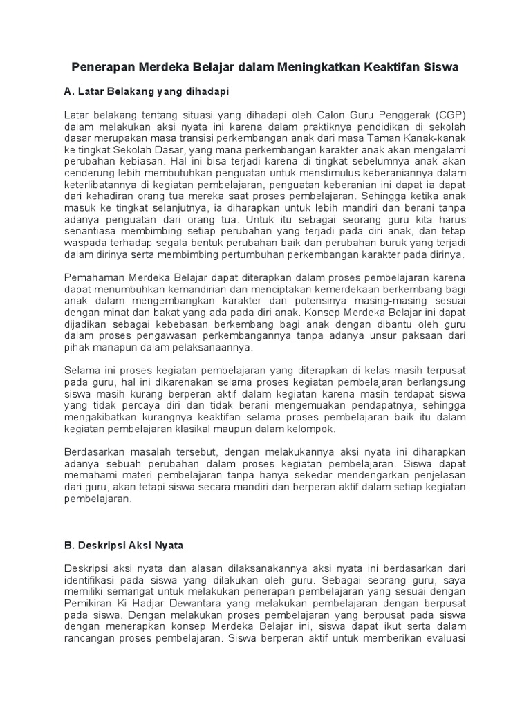 Contoh Aksi Nyata | PDF