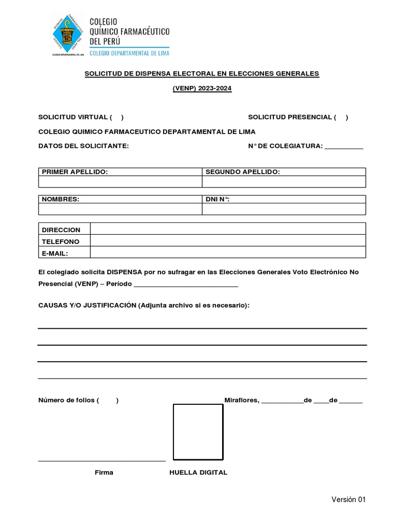 Solicitud de Dispensa | PDF