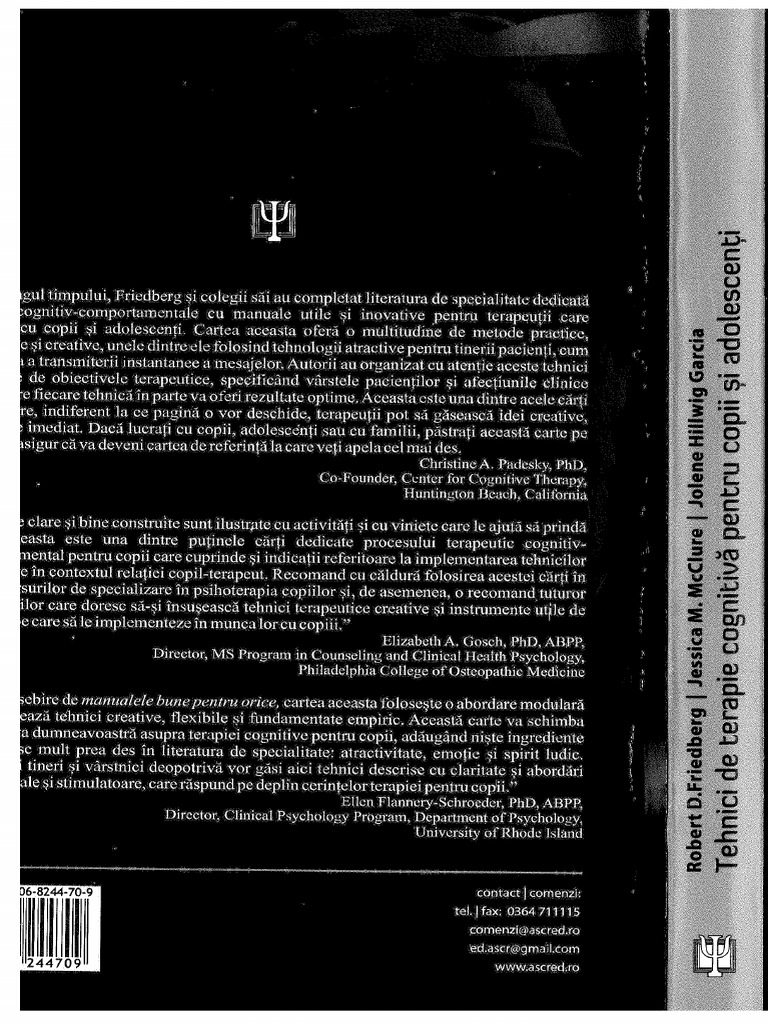Tehnici de Terapie Cognitiva Pentru Copii Si Adolescenti | PDF Tehnici de Terapie Cognitiva Pentru Copii Si Adolescenti | PDF