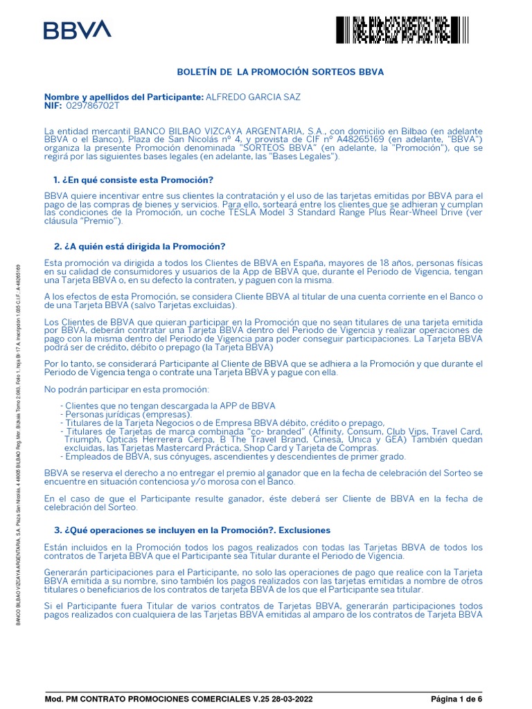 Contrato Bbva | PDF | Impuestos | Economias