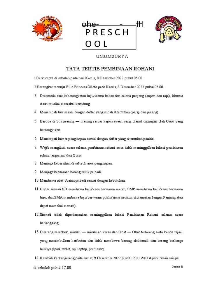 Tata Tertib Pembinaan Rohani | PDF