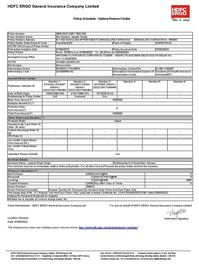 HDFC Health Insurance 80D | PDF | Insurance | Business Law