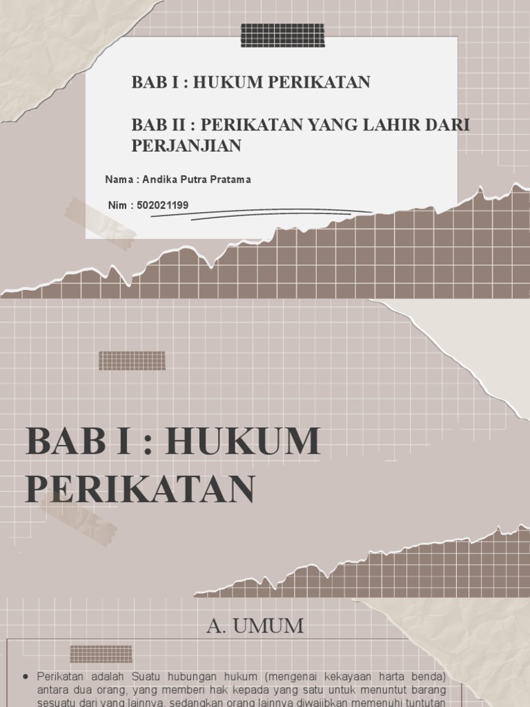 Andika Putra Pratama Hukum Perikatan | PDF