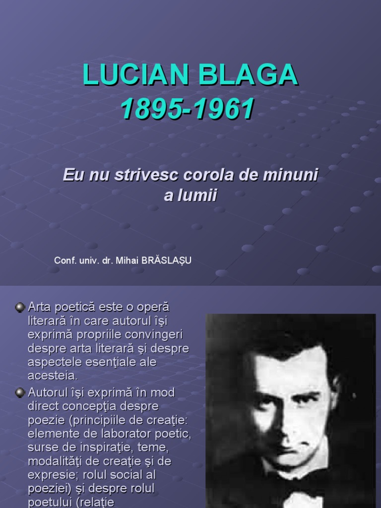 Lucian Blaga Prezentare Power Point | PDF