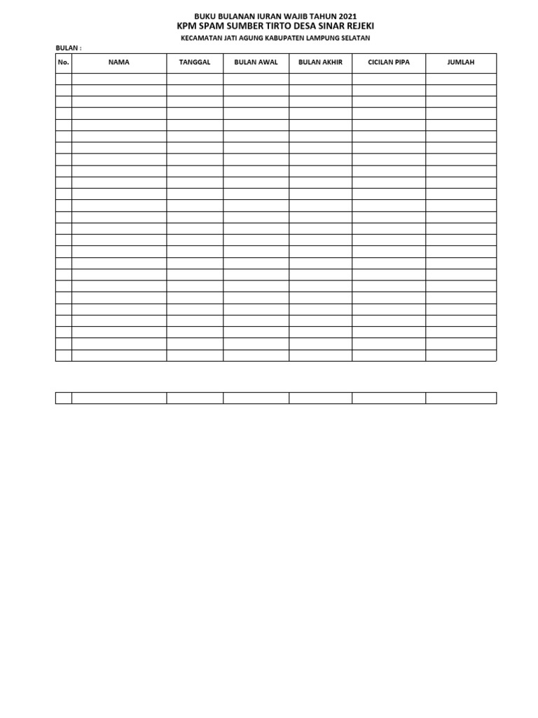 Buku Iuran Pamsimas | PDF