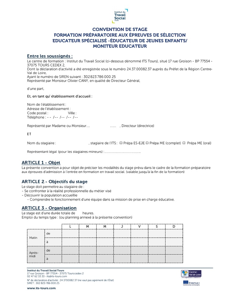Convention de Stage | PDF