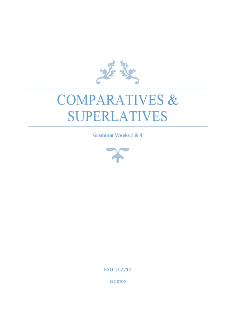 Comparatives and Superlatives Booklet 2 | PDF | Adjective | Languages