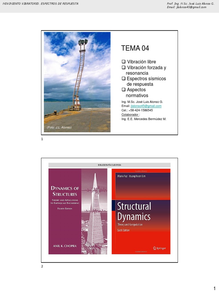 Tema 03 Dinamica S-1gdl-Espectros Online | PDF | Resonancia | Temblores