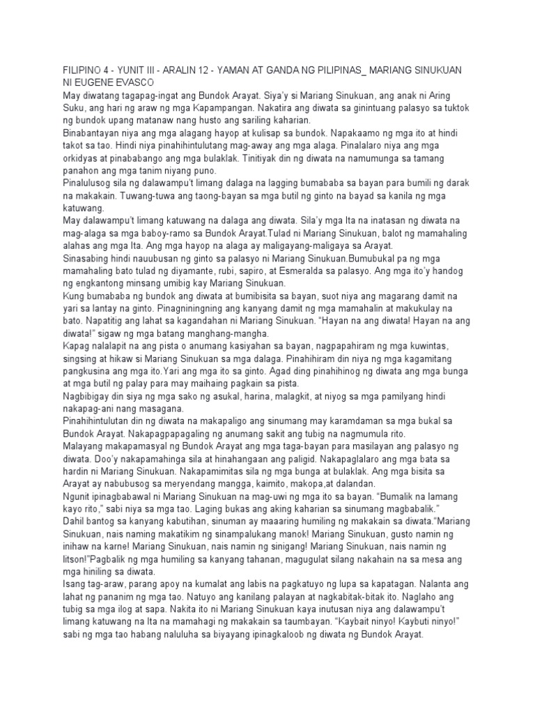 Mariang SInukuan | PDF