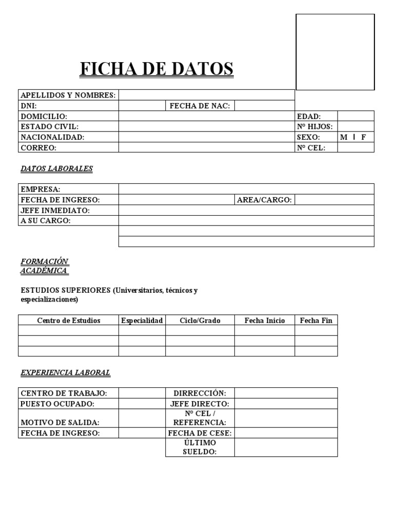 1.ficha de Datos | PDF | Educación más alta