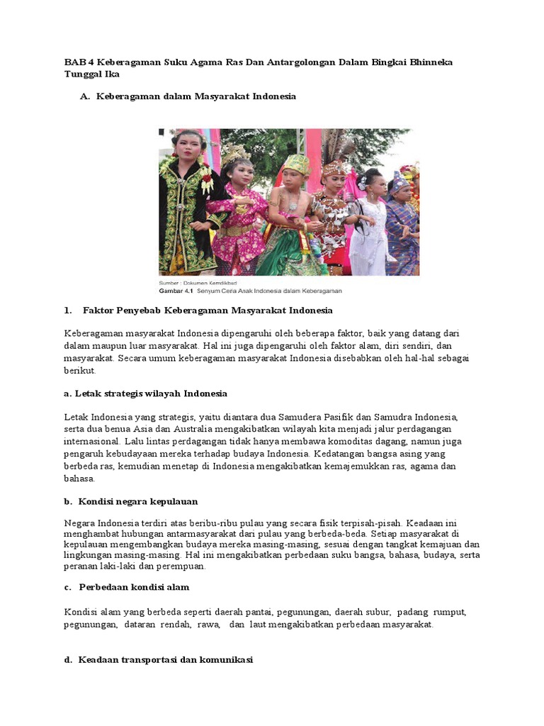 BAB 4 Keberagaman Suku Agama Ras Dan Antargolongan Dalam Bingkai ...