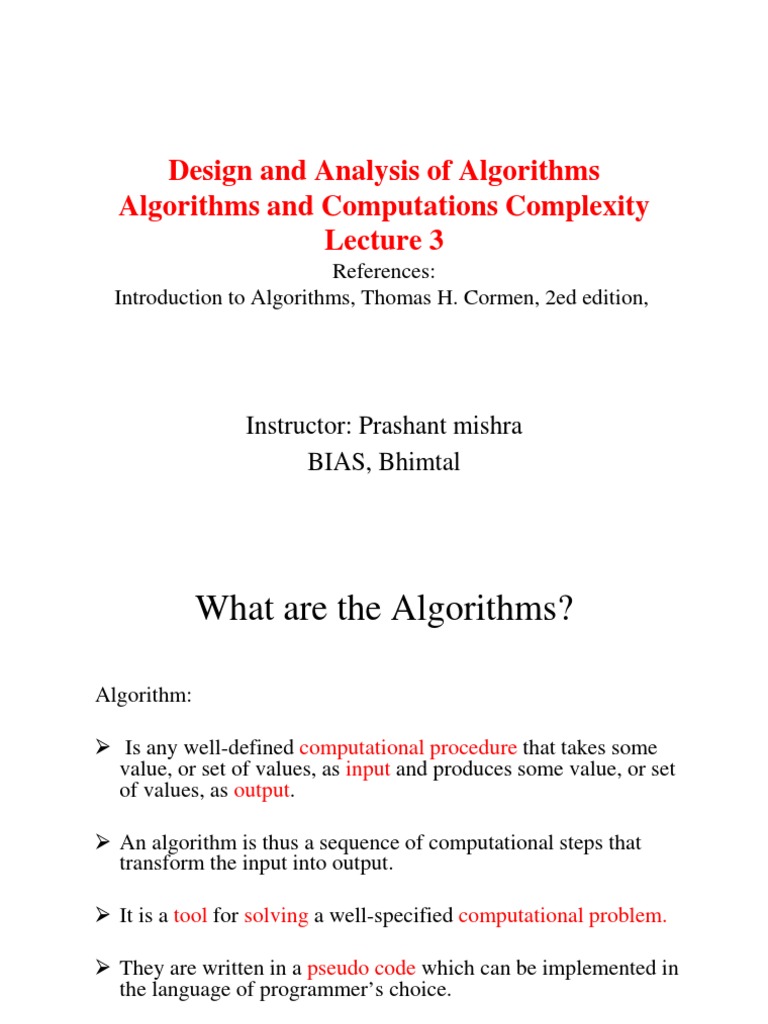 1 Alg Lecture1 (1) (7 Files Merged) | PDF | Algorithms | Computer Science