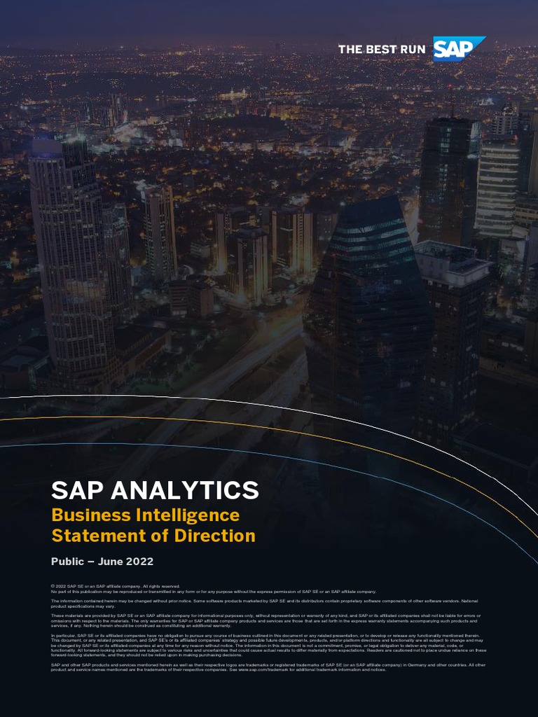 Sap Analytics Bi Statement Of Direction Pdf Cloud Computing Analytics