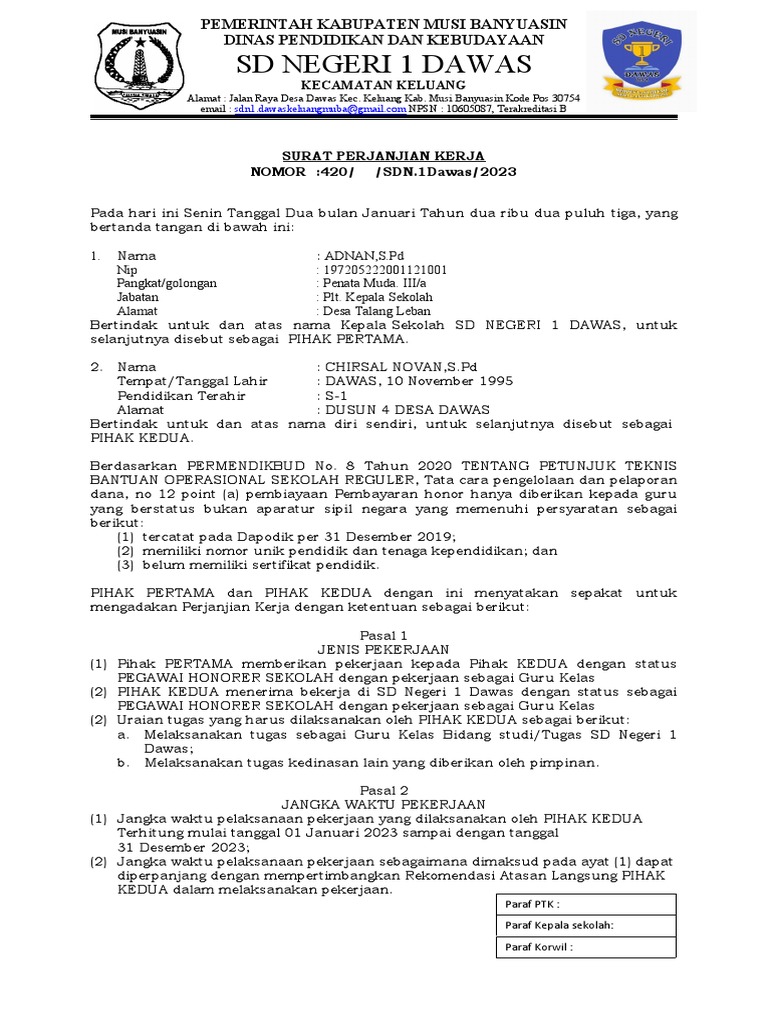 SPK Bosda Chirsal Novan | PDF