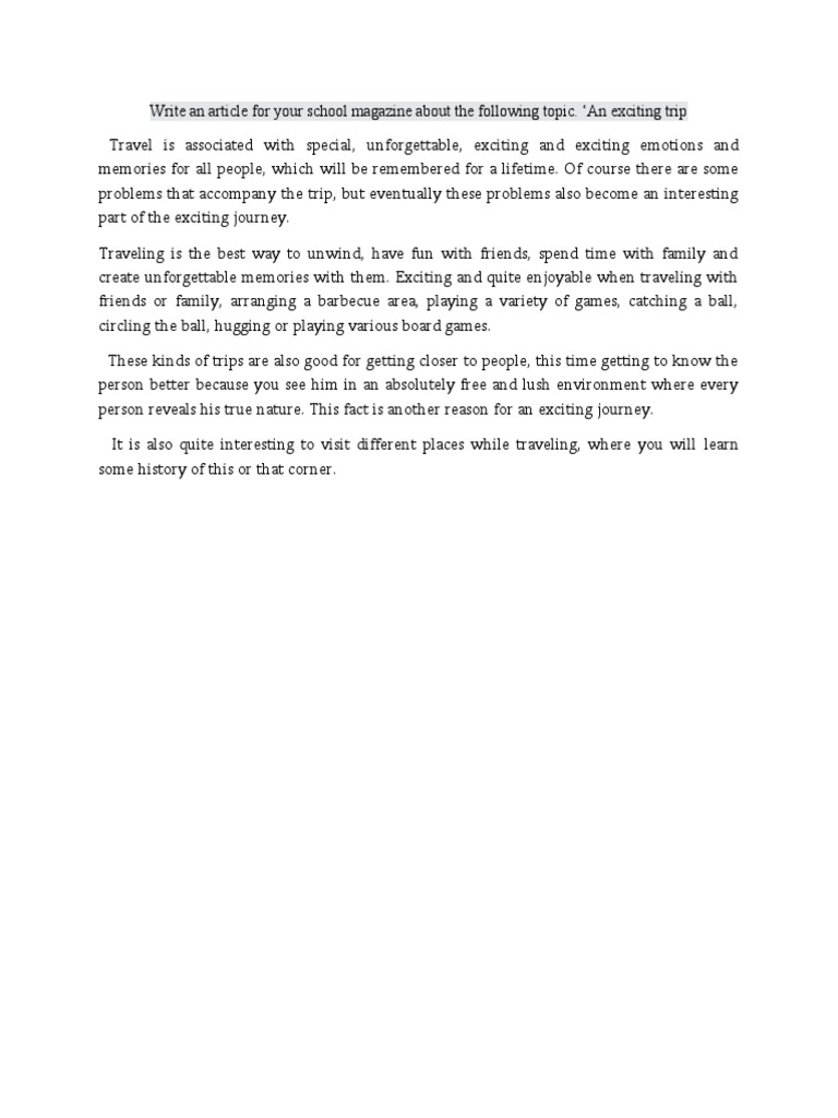 Memorable School Trip Experiences | PDF | Sports & Recreation