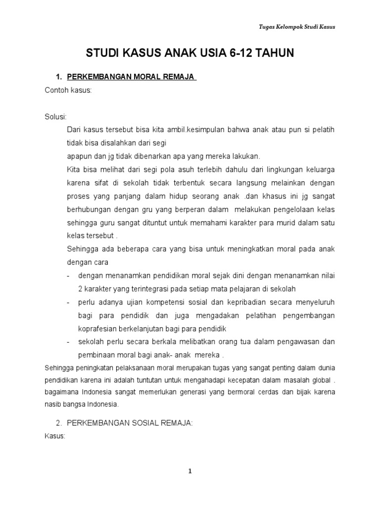 Tugas Analisis Kasus Kelompok 6 | PDF