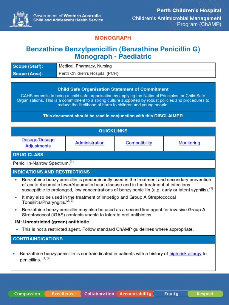 Benzathine Benzylpenicillin | PDF | Injection (Medicine) | Penicillin