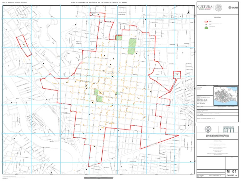 Plano Del Polígono Protegido de La Ciudad de Oaxaca | PDF
