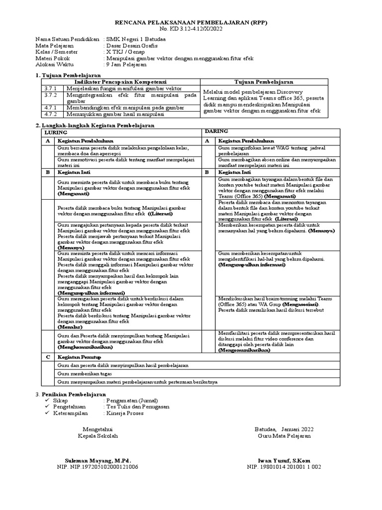 10 RPP 1 LEMBAR Desain Grafis | PDF