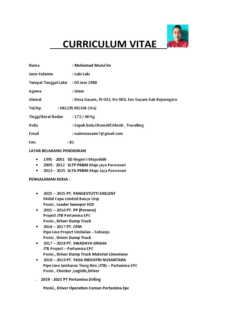CV. Muhammad Naim | PDF