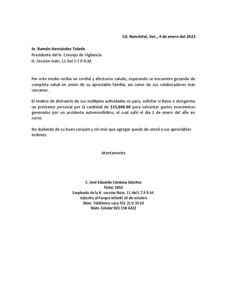 Oficio Solicitud | PDF