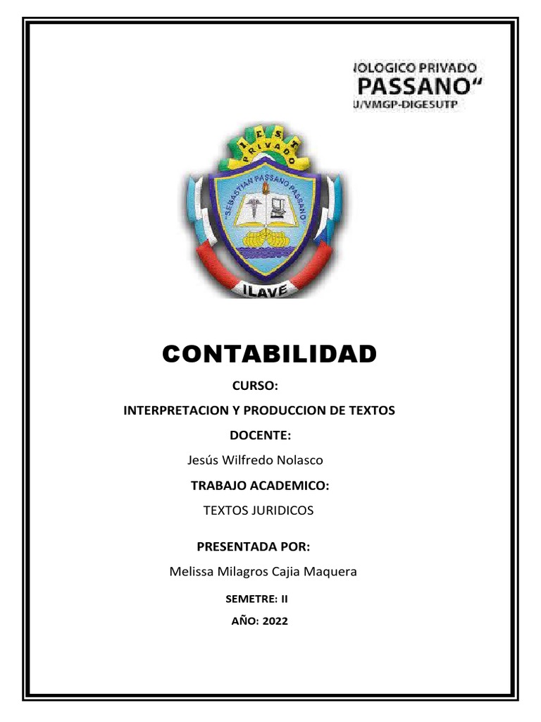 Caratula Contabilidad I | PDF