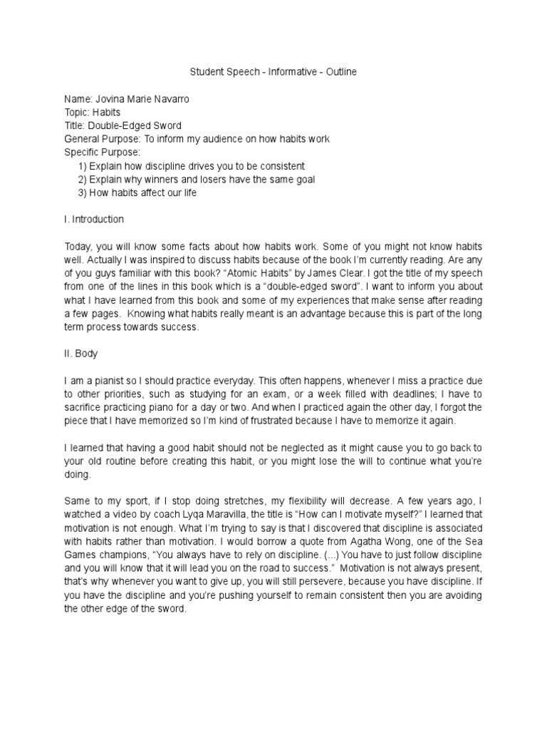 Extemporaneous Speech - Outline | Download Free PDF | Disciplines ...