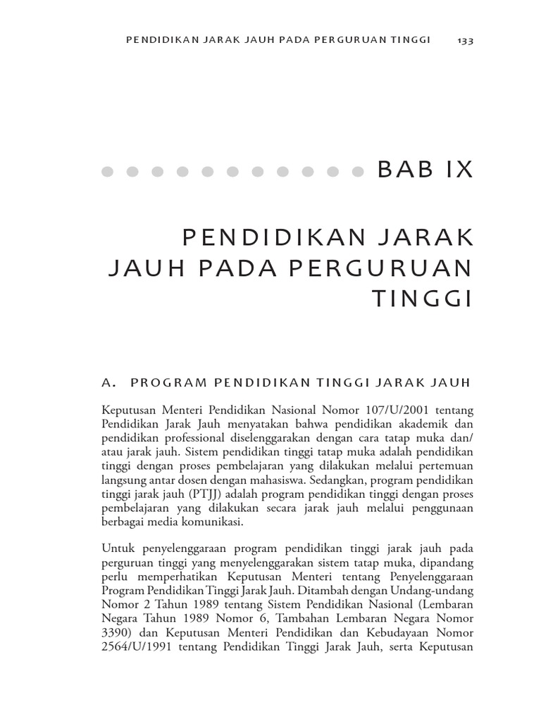 PJJ TIK-Pendidikan Jarak Jauh Di Perguruan Tinggi | PDF