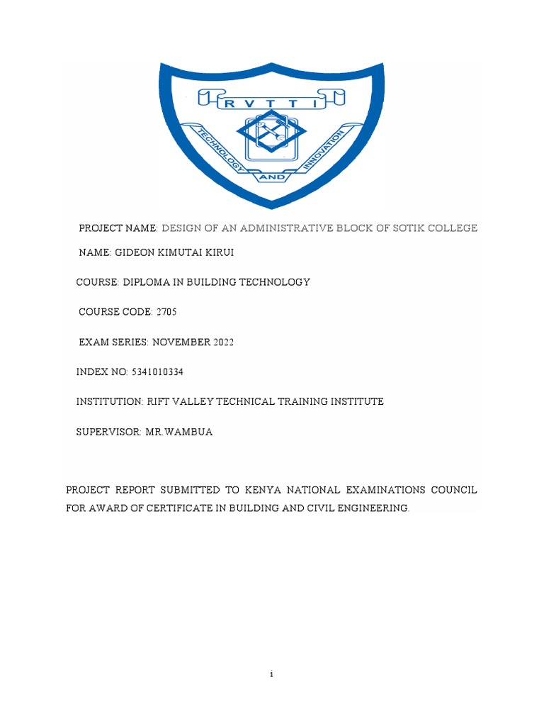 Sotik Tti Project | PDF | Architect | Teachers