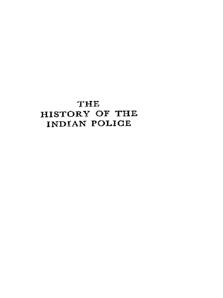 The History Of The Indian Police Pdf