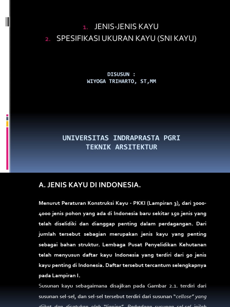 Spesifikasi Ukuran Kayu untuk Bangunan | PDF