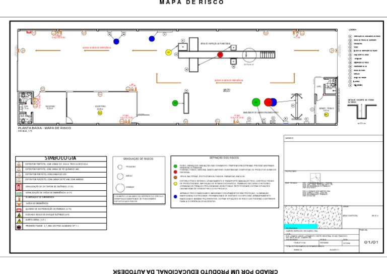 Mapa de riscos de incêndio e evacuação de emergência para galpão ...